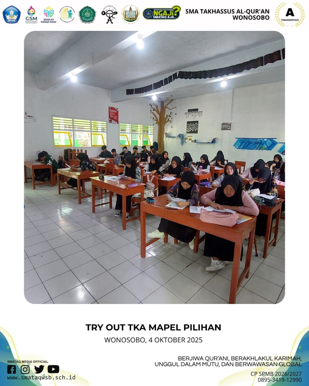 SMA Takhassus Al-Qur’an Wonosobo Gelar Try Out TKA Mapel Pilihan
